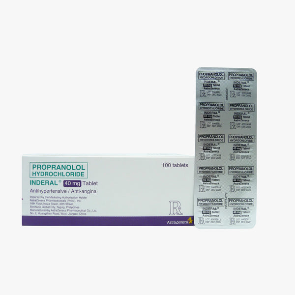 INDERAL Propranolol Hydrochloride 40mg Tablet 100's price in the Philippines | MedsGo Pharmacy