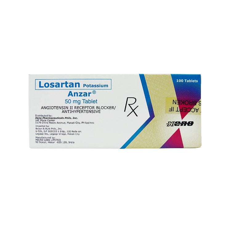 ANZAR Losartan Potassium 50mg Tablet 100's price in the Philippines ...