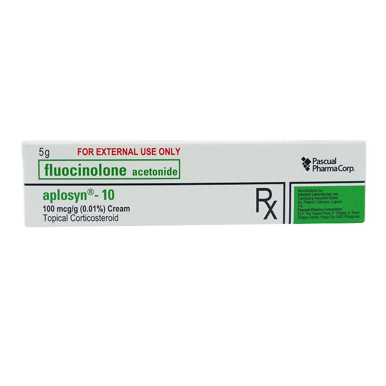 APLOSYN-10 Fluocinolone Acetonide 100mcg / g (0.01% w/w) Cream 5g price ...