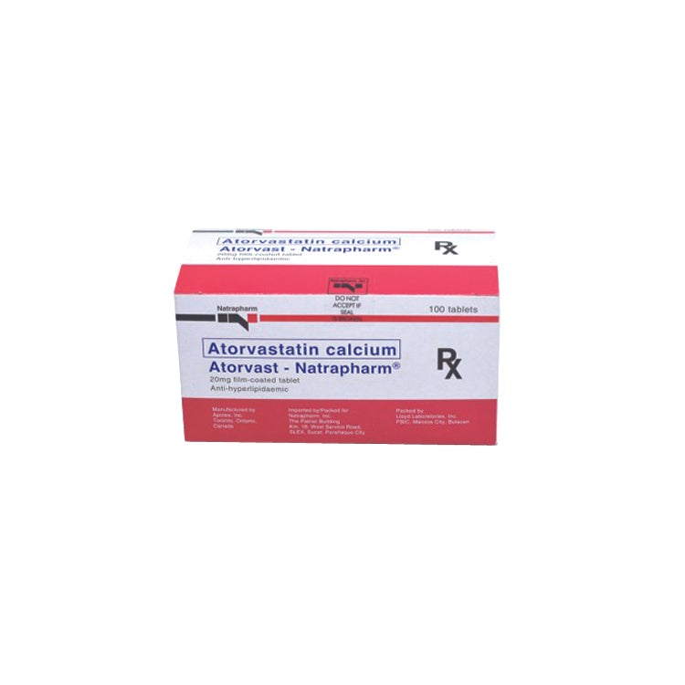 ATORVAST-NATRAPHARM Atorvastatin Calcium 20mg Film-Coated Tablet 100's ...