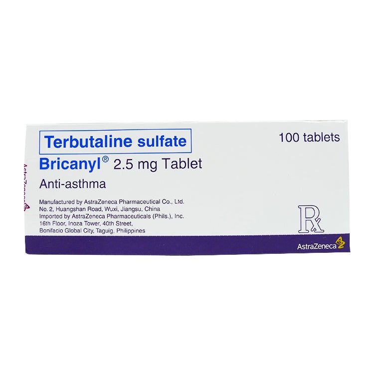 BRICANYL Terbutaline Sulfate 2.5mg Tablet 100's price in the ...