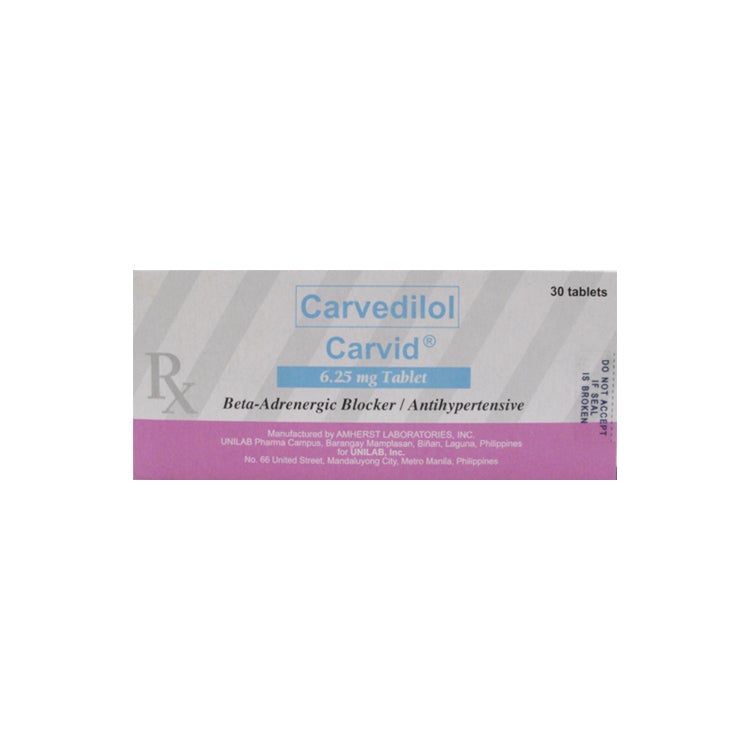 CARVID Carvedilol 6.25mg Tablet 30's price in the Philippines | MedsGo ...