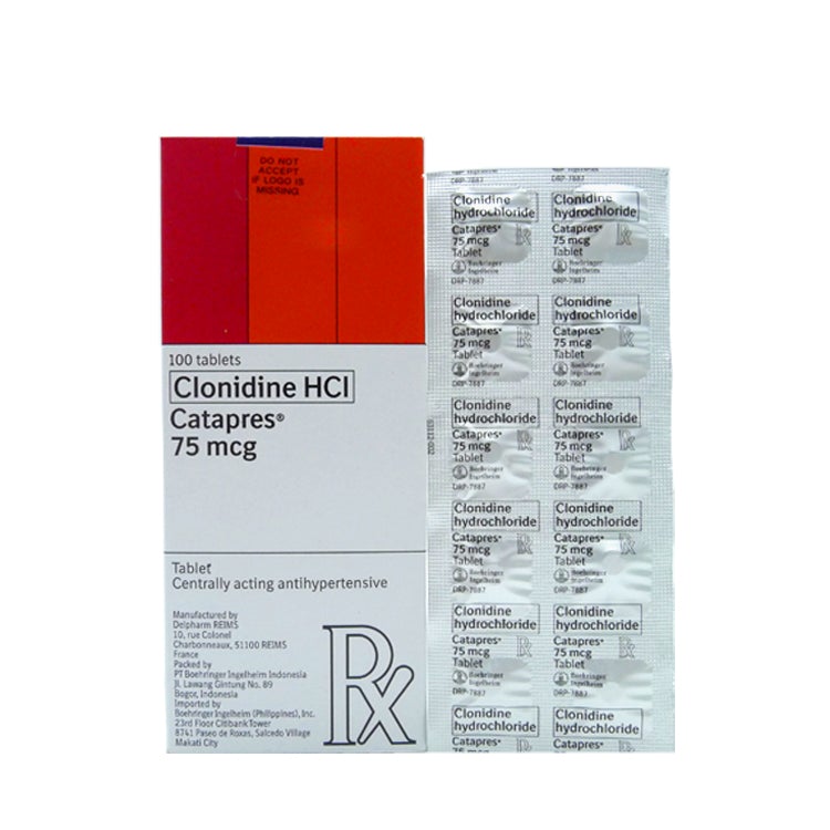 CATAPRES Clonidine Hydrochloride 75mcg Tablet 100's price in the ...