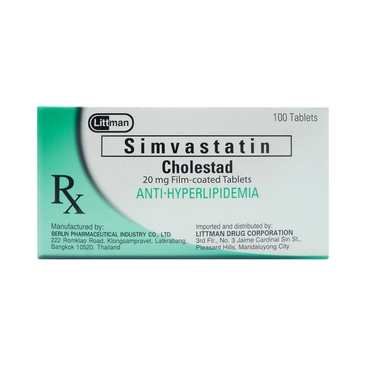 CHOLESTAD Simvastatin 20mg Film-Coated Tablet 100's price in the ...