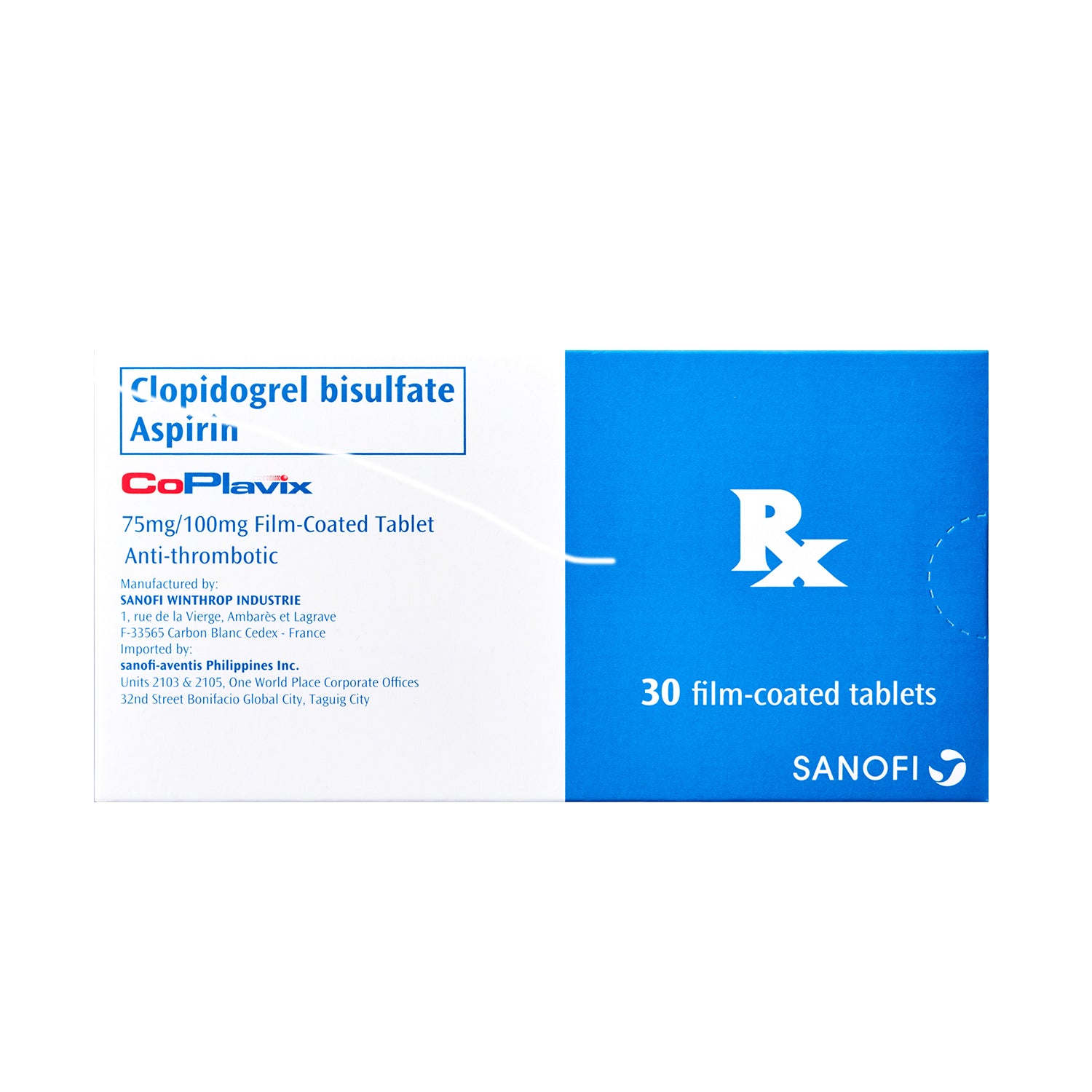 COPLAVIX Clopidogrel Bisulfate / Aspirin 75mg / 100mg Film-Coated ...