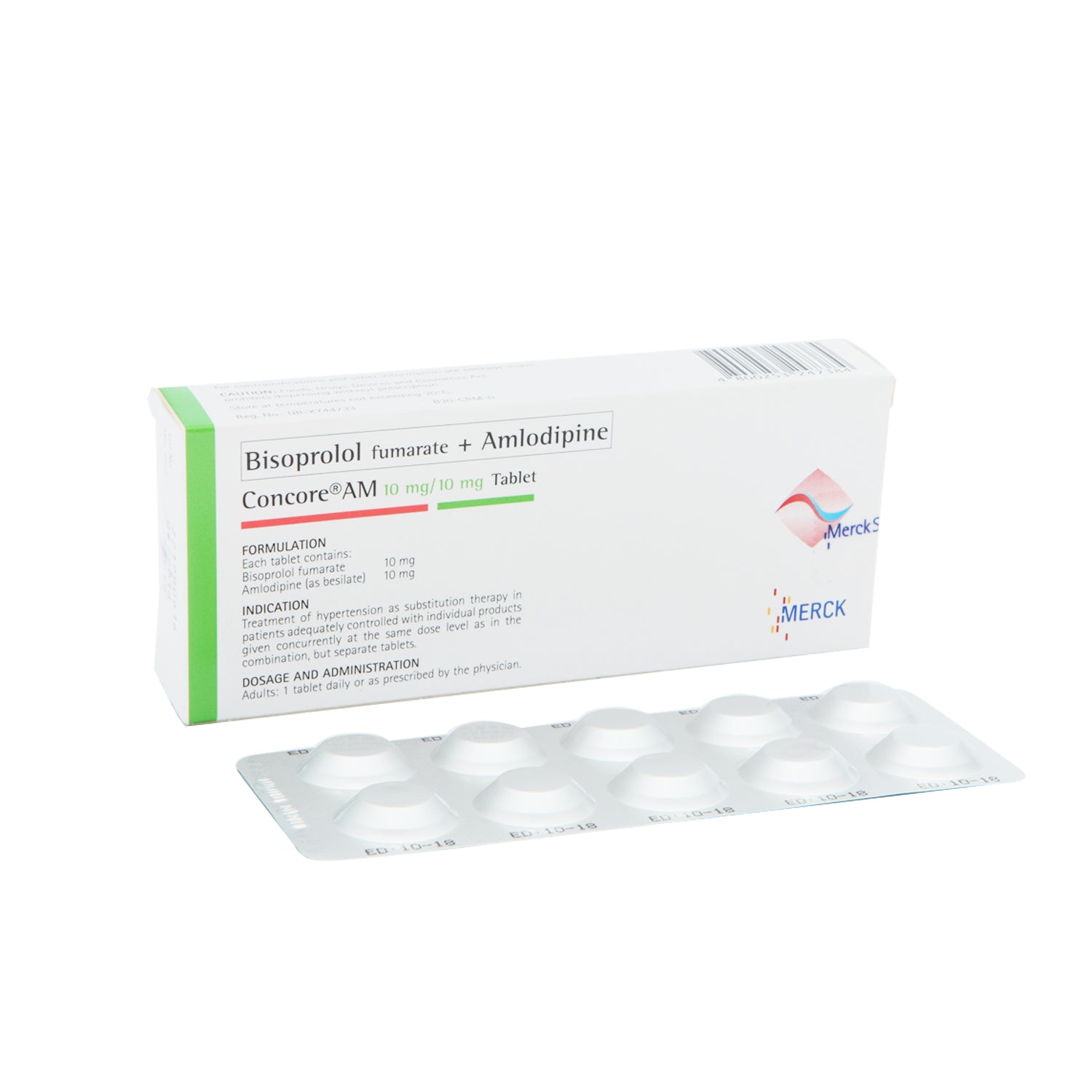CONCORE AM Bisoprolol Fumarate / Amlodipine Besilate 10mg / 10mg Tablet ...