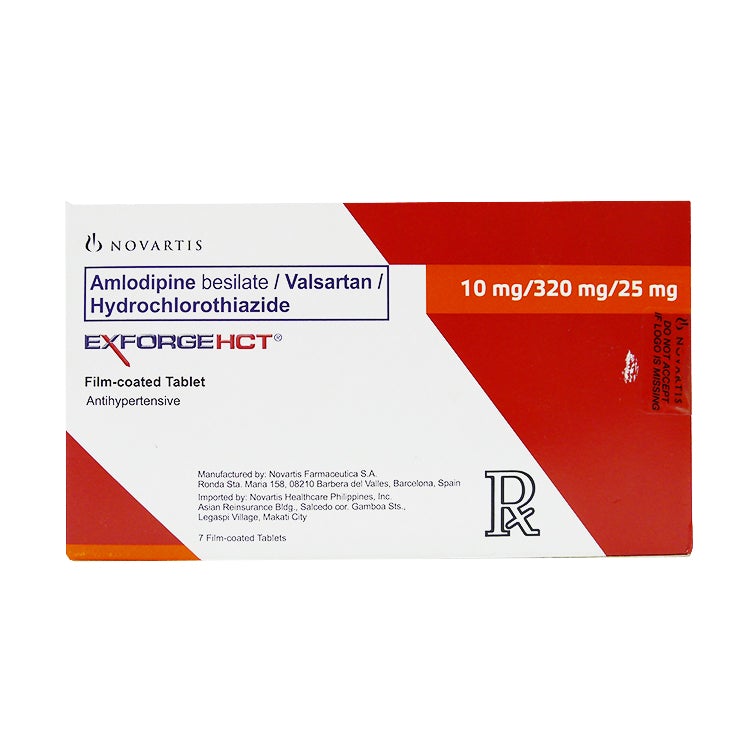 EXFORGE HCT Amlodipine Besilate / Valsartan / Hydrochlorothiazide 10mg ...