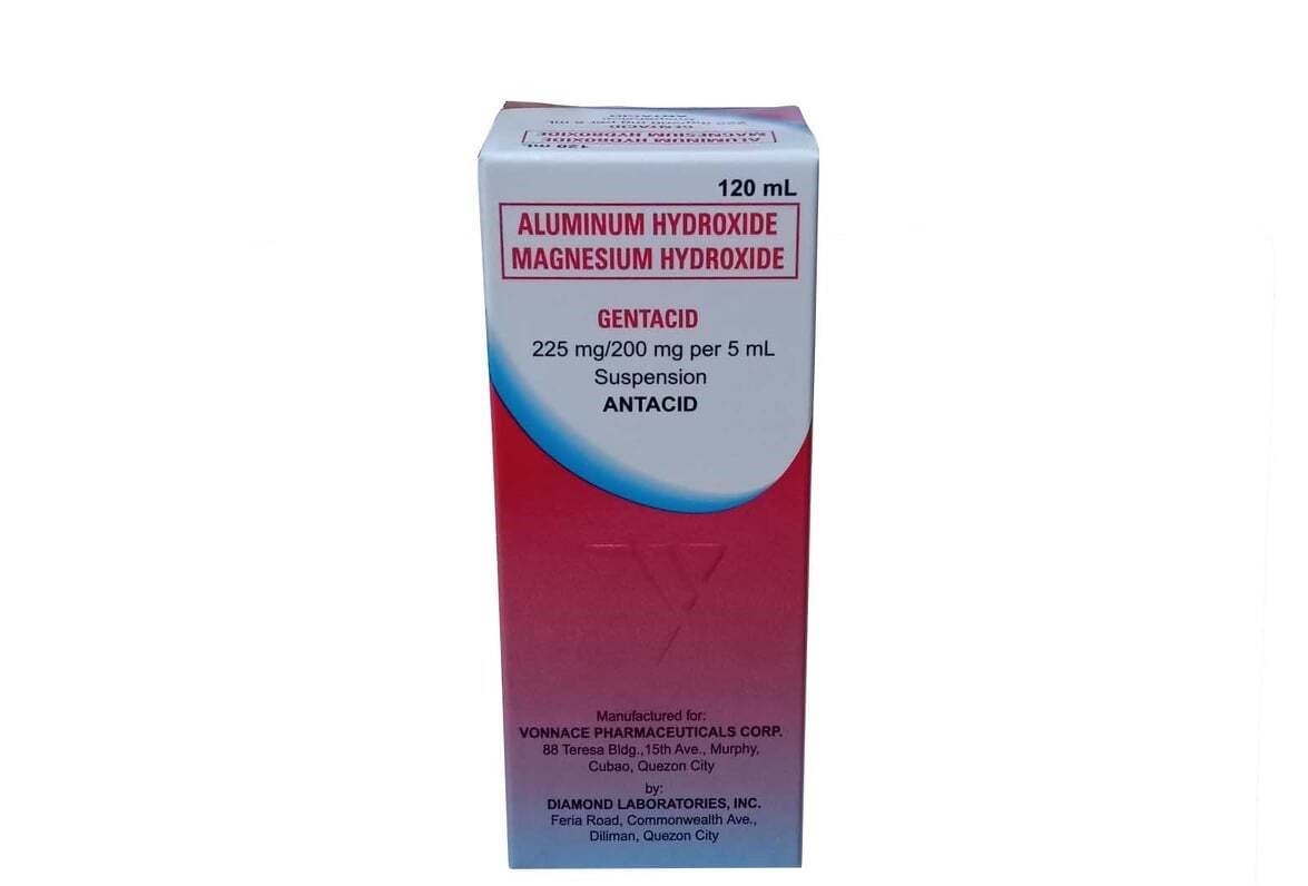 GENTACID Aluminum Hydroxide / Magnesium Hydroxide 225mg / 200mg per 5mL ...