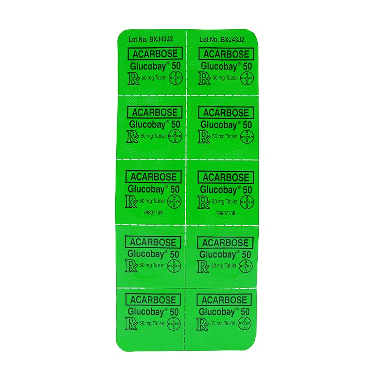 GLUCOBAY Acarbose 50mg Tablet 100's price in the Philippines | MedsGo ...