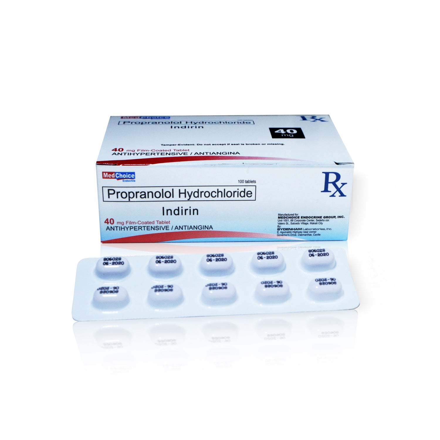 INDIRIN Propranolol Hydrochloride 40mg Film-Coated Tablet 100's price ...