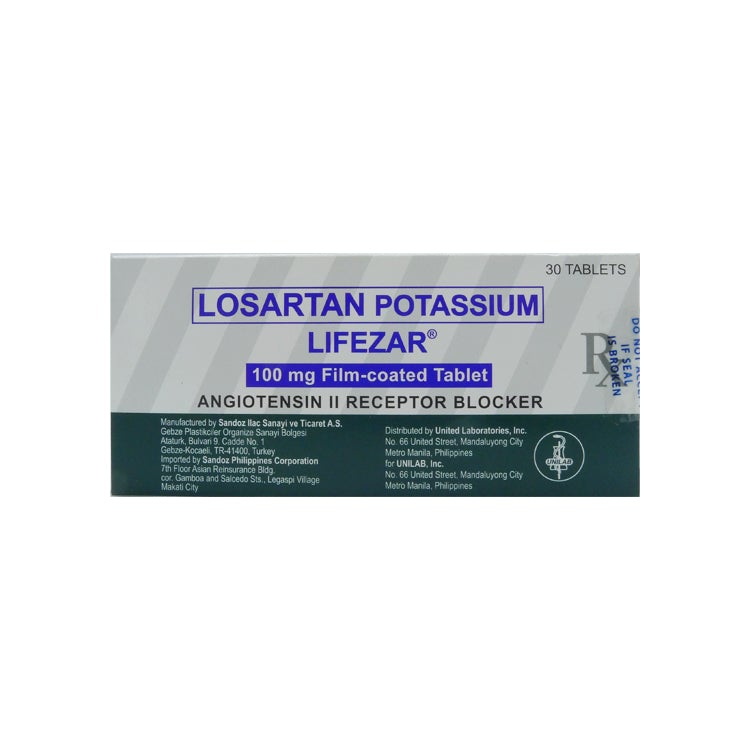 LIFEZAR Losartan Potassium 100mg Film-Coated Tablet 30's price in the ...