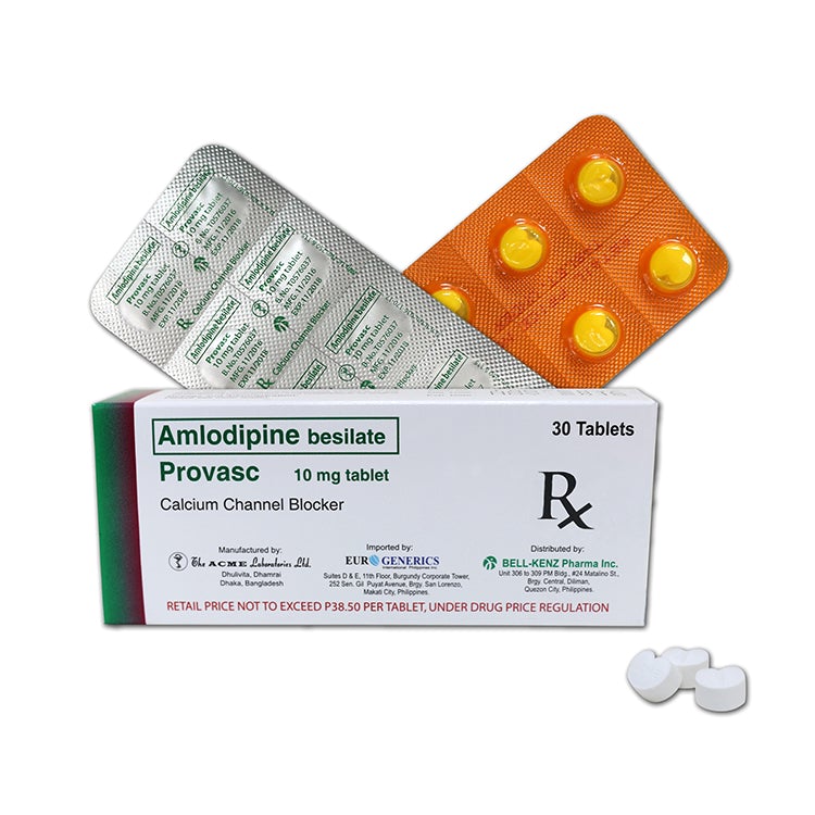 PROVASC Amlodipine Besilate 10mg Tablet 30's price in the Philippines ...