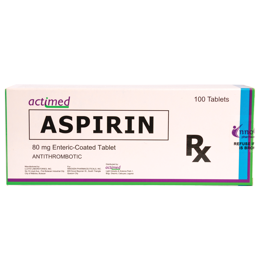 ASPIRIN 80mg Enteric-Coated Tablet 100's price in the Philippines ...