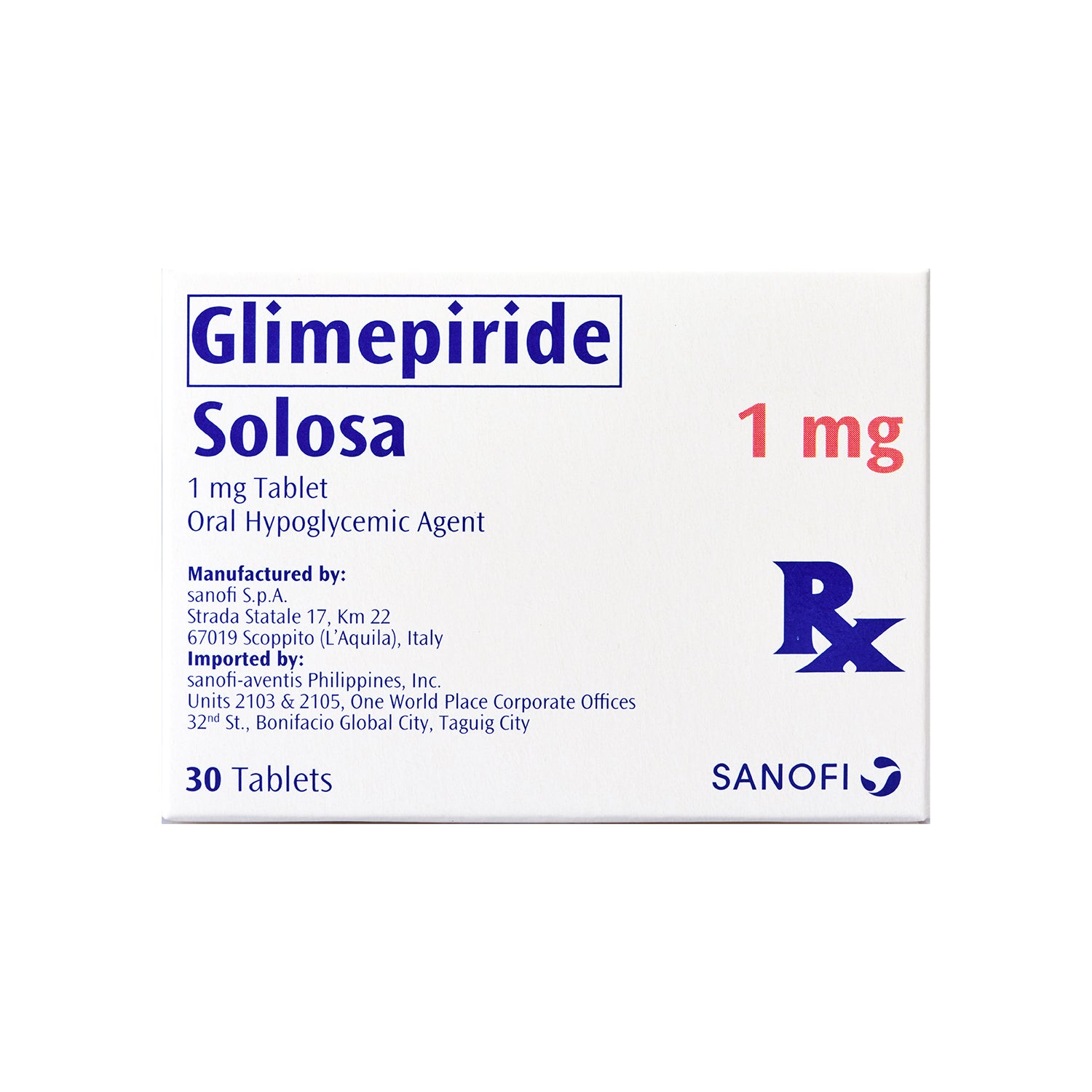 SOLOSA Glimepiride 1mg Tablet 30's price in the Philippines | MedsGo ...