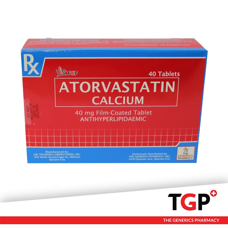 TGP Atorvastatin 40mg Film-Coated Tablet 40's price in the Philippines ...