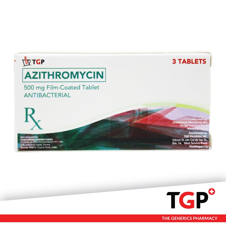 TGP Azithromycin 500mg Film-Coated Tablet 3's price in the Philippines ...