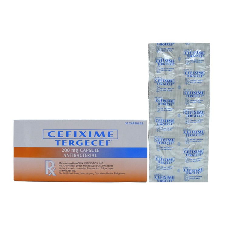 TERGECEF Cefixime 200mg Capsule 30's price in the Philippines | MedsGo ...
