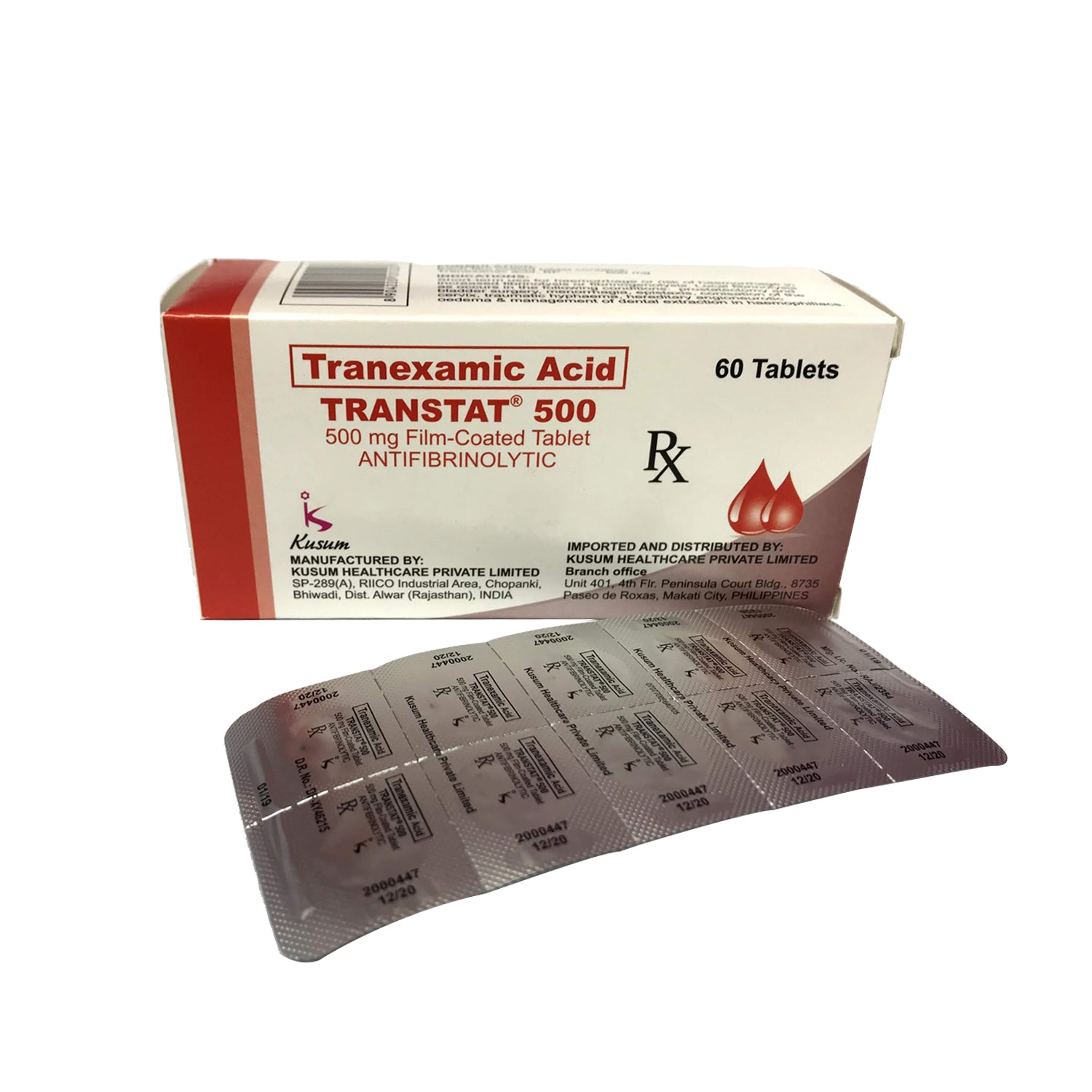 TRANSTAT 500 Tranexamic Acid 500mg Film-Coated Tablet 60's price in the ...