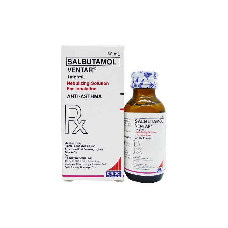 VENTAR Salbutamol 1mg / mL Nebulizing Solution 30mL price in the ...