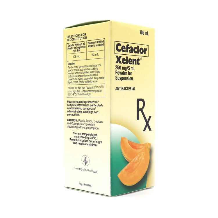 XELENT Cefaclor 250mg / 5mL Powder for Oral Suspension 105mL price in ...