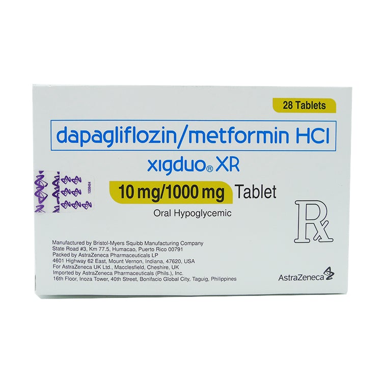 Buy Xigduo xr dapagliflozin / metformin hydrochloride 10mg / 1000mg tablet 28's online with ...