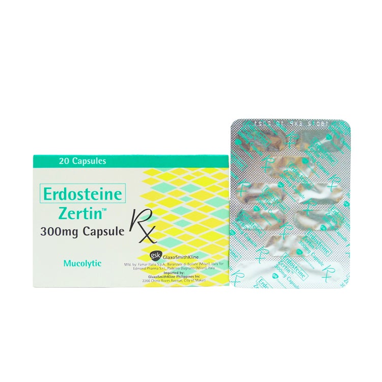 ZERTIN Erdosteine 300mg Capsule 20's price in the Philippines | MedsGo ...