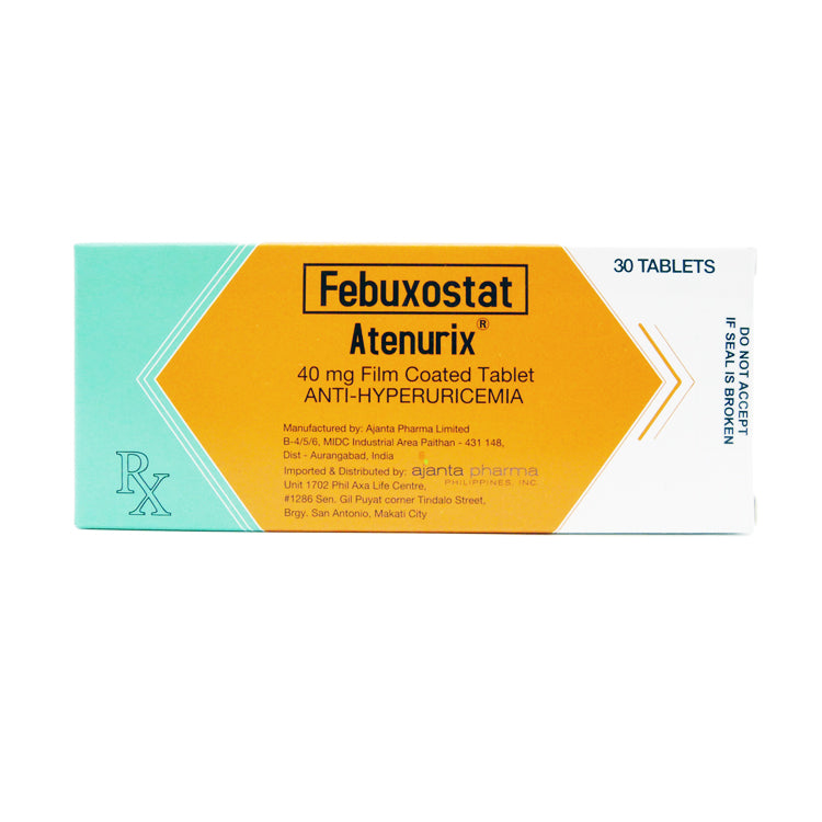 ATENURIX Febuxostat 40mg Film-Coated Tablet 30's price in the ...