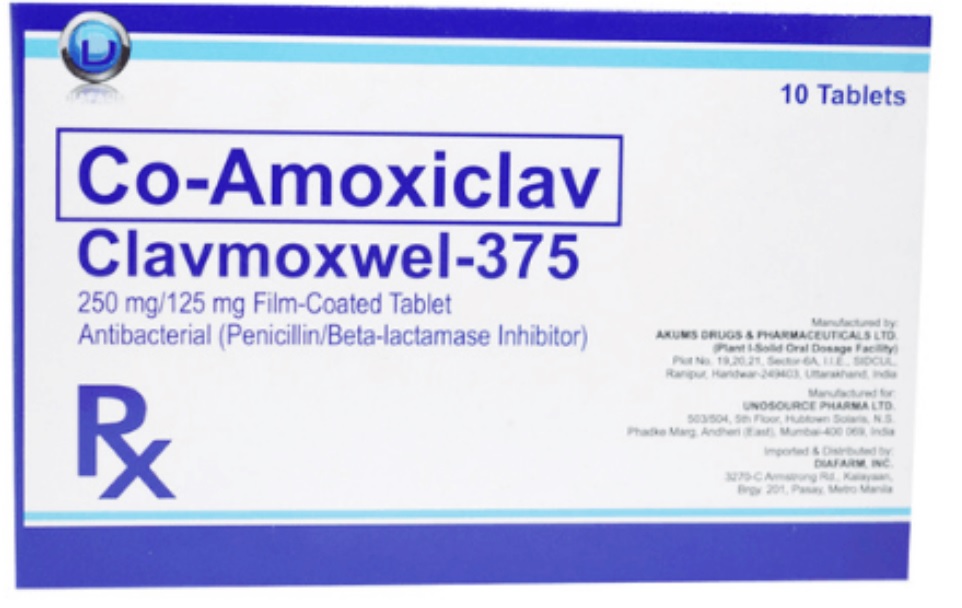 CLAVMOXWEL-375 Co-Amoxiclav 250mg / 125mg Film-Coated Tablet 10's price ...