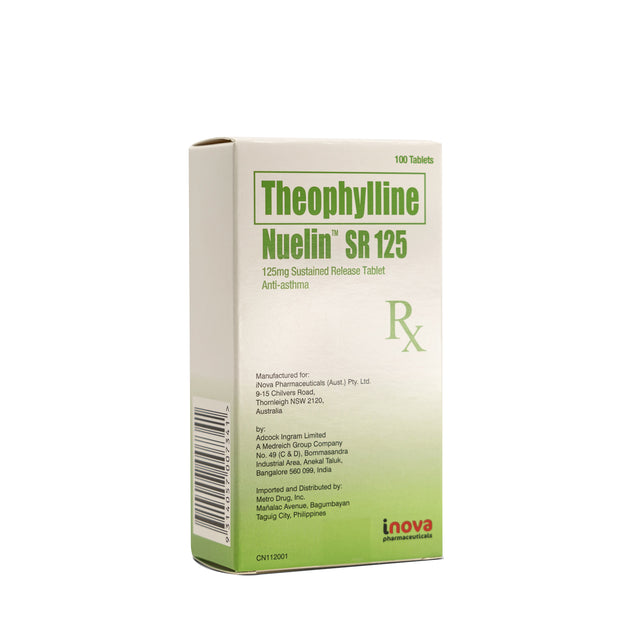 NUELIN SR 125 Theophylline 125mg Sustained Release Tablet 100's price ...