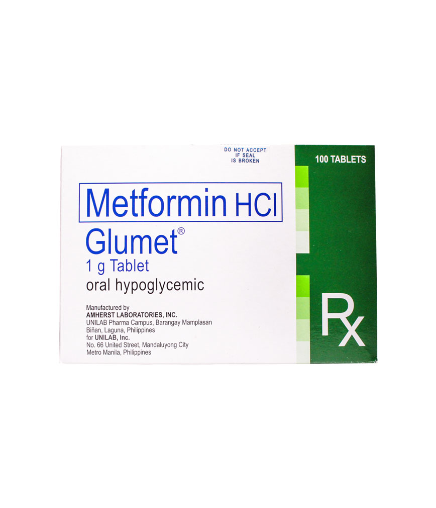 GLUMET Metformin Hydrochloride 1g Tablet 100's price in the Philippines ...