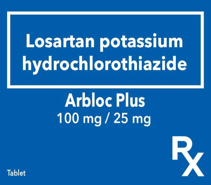 ARBLOC PLUS Losartan Potassium / Hydrochlorothiazide 100mg / 25mg Film ...