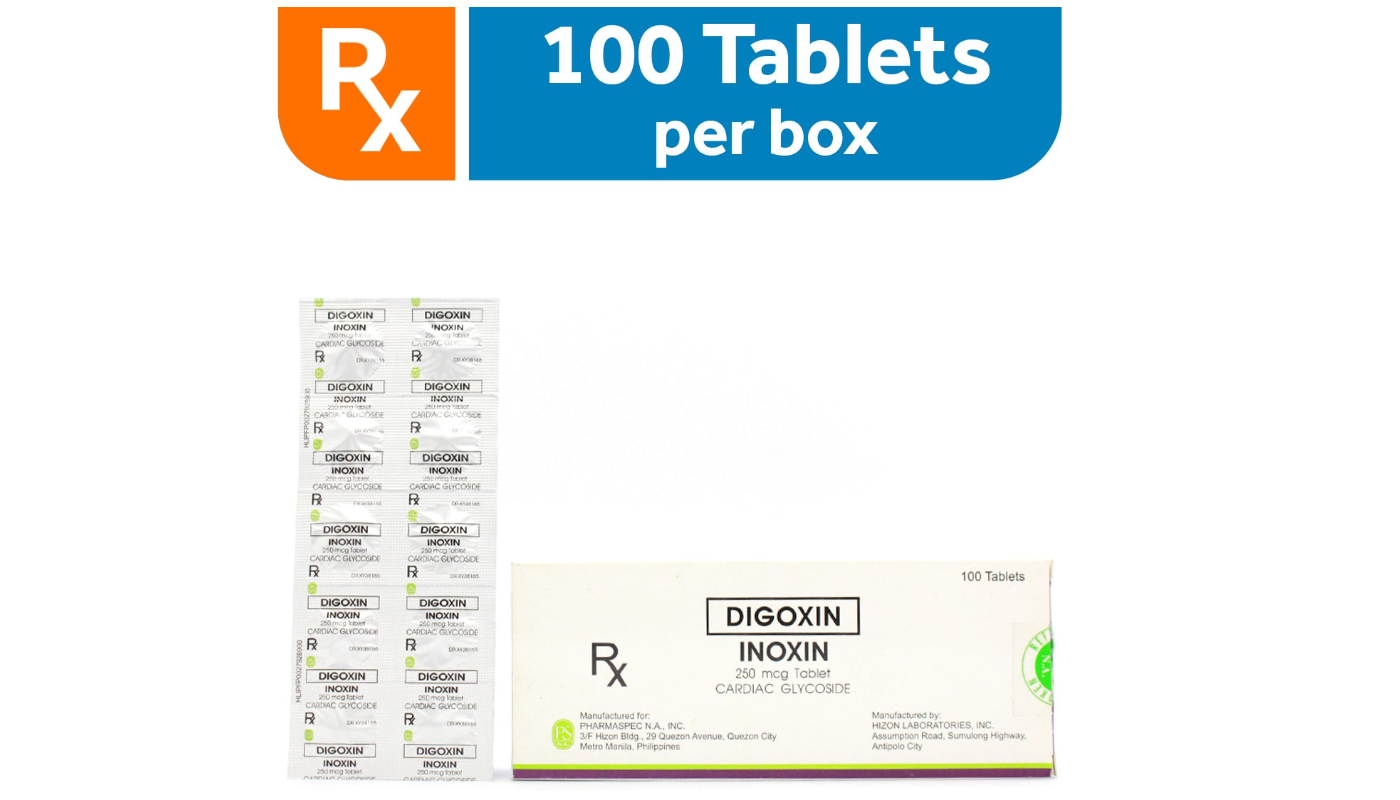 INOXIN Digoxin 250mcg Tablet 100's price in the Philippines | MedsGo ...