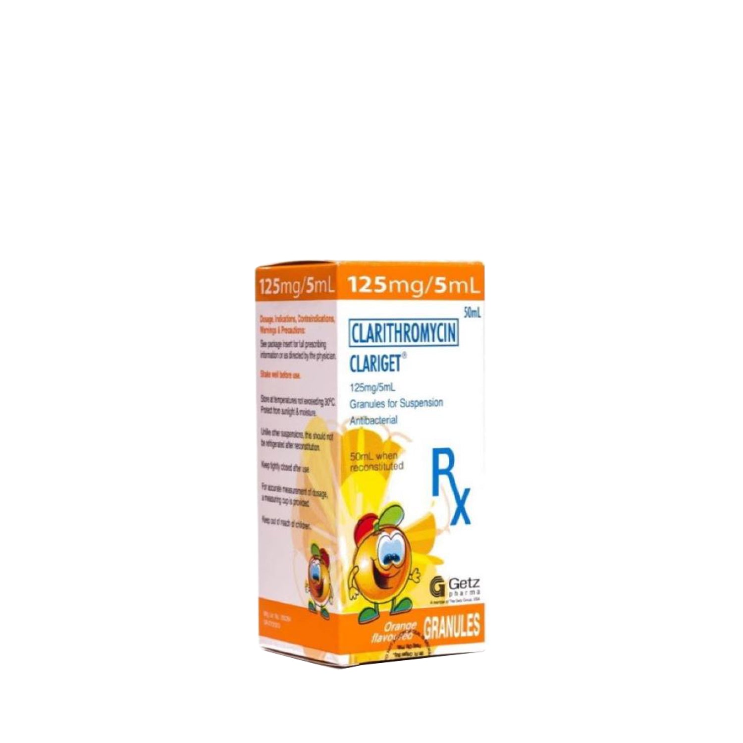 CLARIGET Clarithromycin 125mg / 5mL Granule for Suspension 50mL price ...
