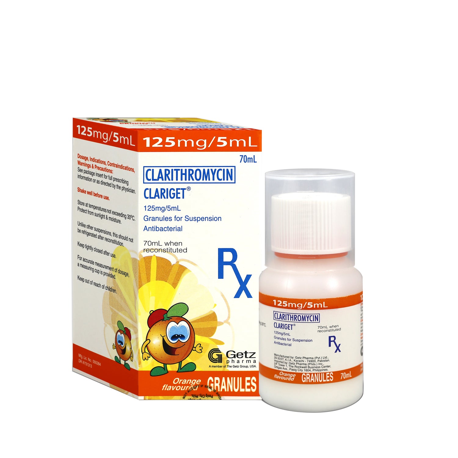 CLARIGET Clarithromycin 125mg / 5mL Granule for Suspension 70mL price ...