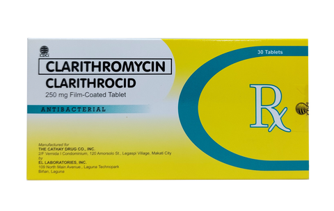 CLARITHROCID Clarithromycin 250mg Film-Coated Tablet 30's price in the ...