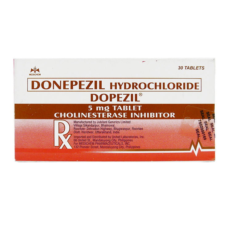 DOPEZIL Donepezil Hydrochloride 5mg Film-Coated Tablet 30's price in ...