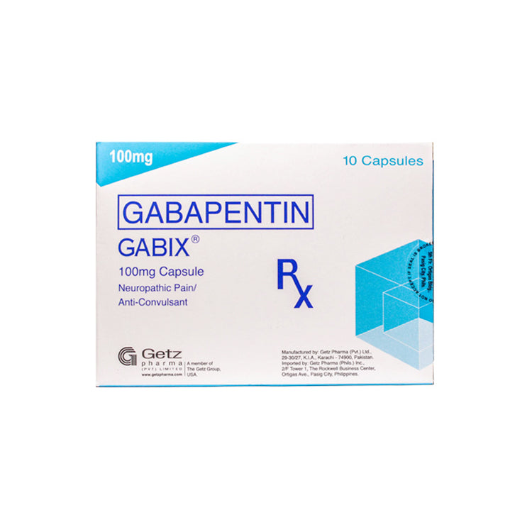 GABIX Gabapentin 100mg Capsule 10's price in the Philippines | MedsGo ...