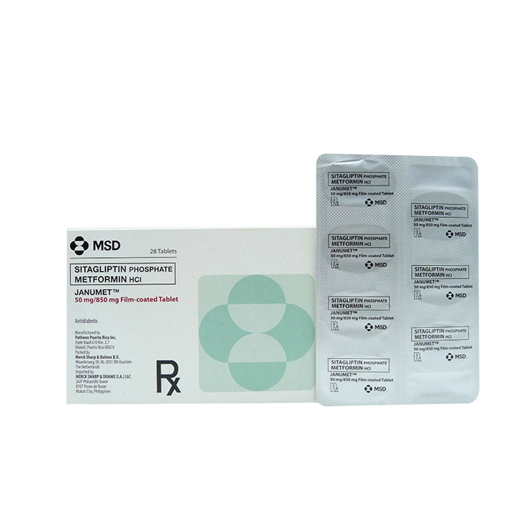 JANUMET Sitagliptin Phosphate / Metformin Hydrochloride 50mg / 850mg ...