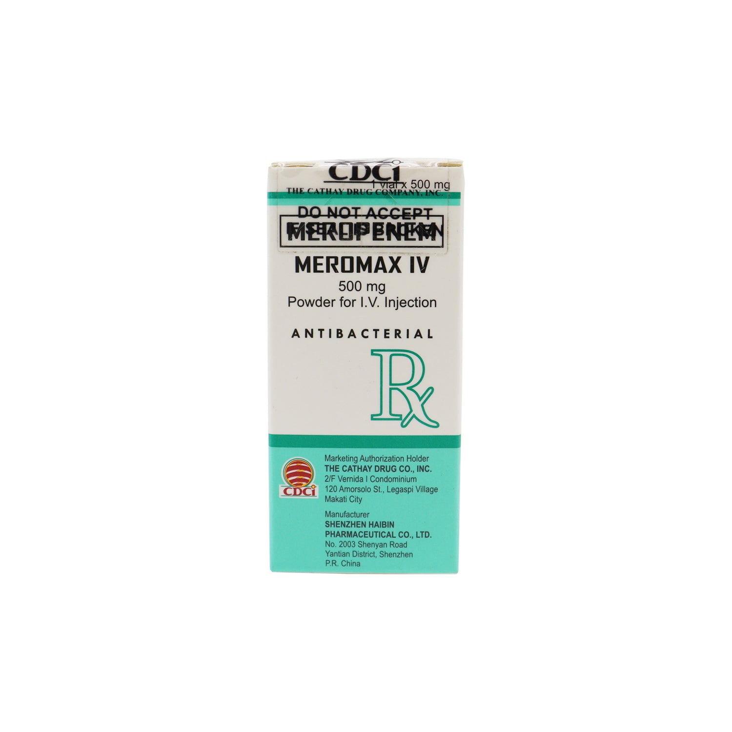 MEROMAX IV Meropenem Trihydrate 500mg Powder for IV Injection 1's price ...