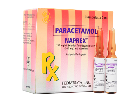 NAPREX Paracetamol 150mg / mL (300mg / 2mL) Solution for IM/IV ...