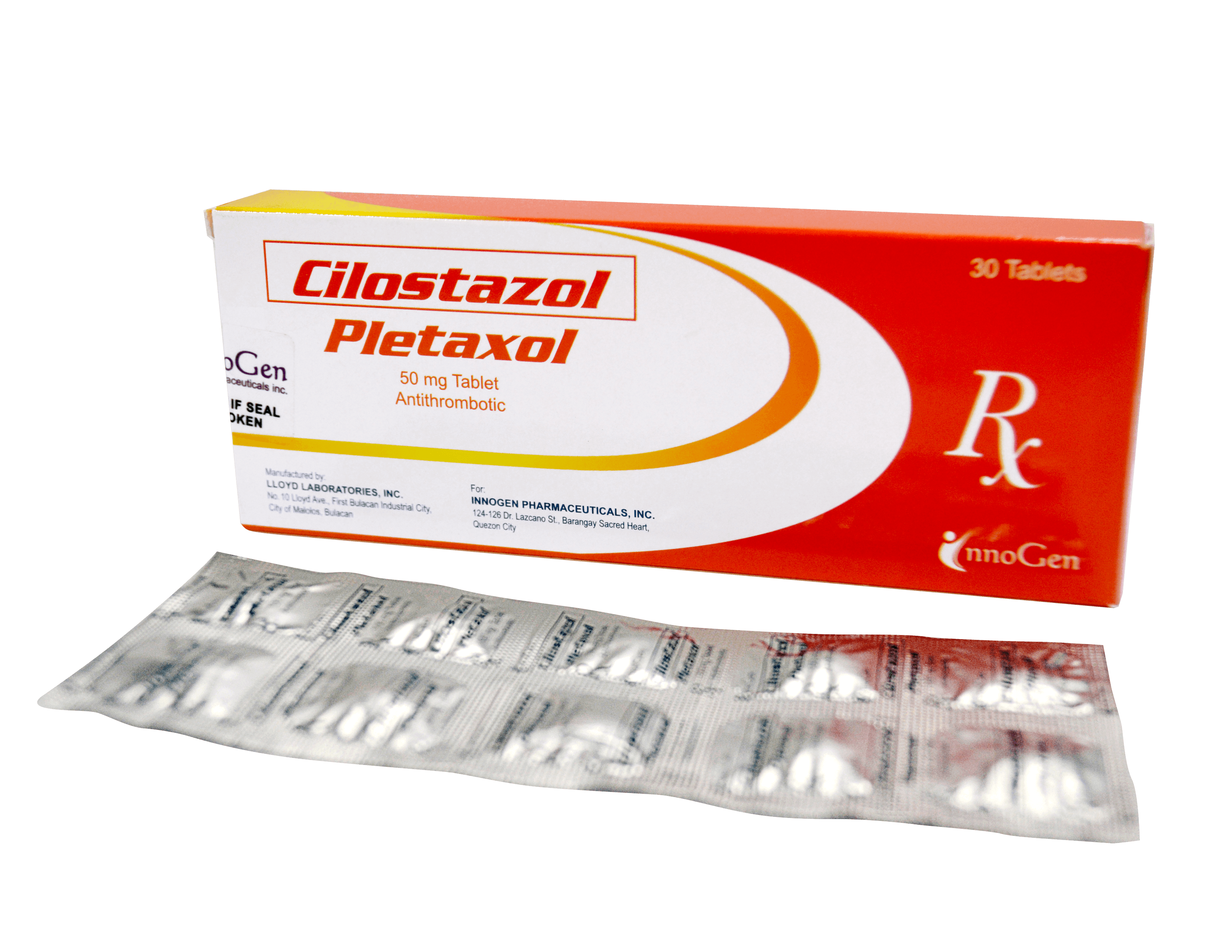 PLETAXOL Cilostazol 50mg Tablet 30's price in the Philippines | MedsGo ...