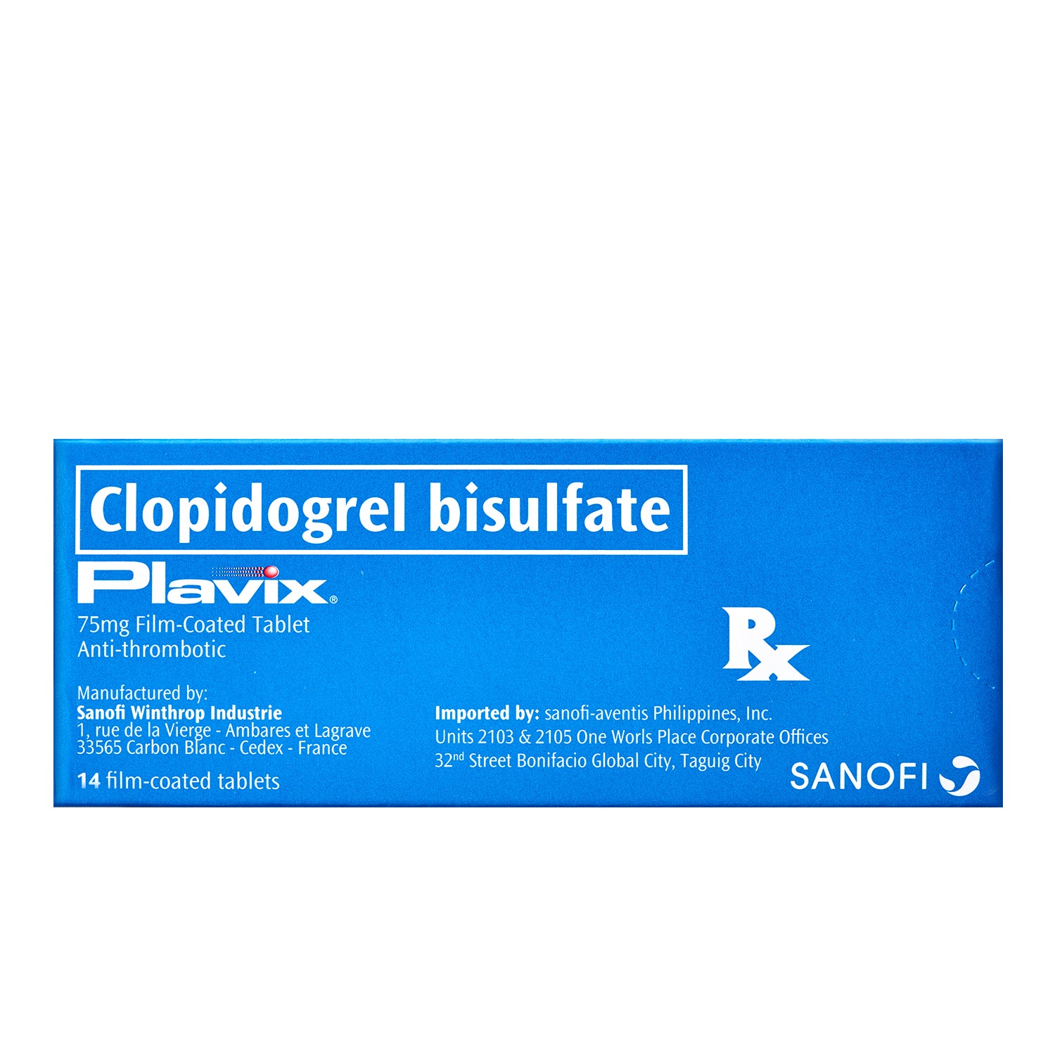 PLAVIX Clopidogrel Bisulfate 75mg Film-Coated Tablet 14's price in the ...