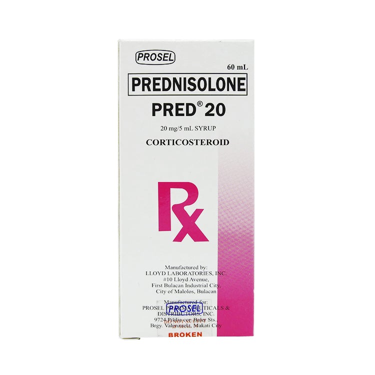 PRED 20 Prednisolone 20mg / 5mL Syrup 60mL price in the Philippines ...