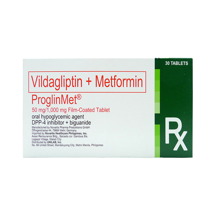 Buy Proglinmet vildagliptin / metformin hydrochloride 50mg / 1g film ...