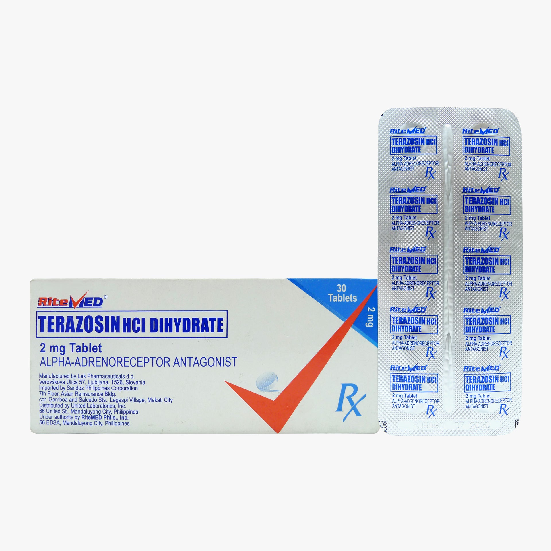 RITEMED Terazosin Hydrochloride Dihydrate 2mg Tablet 30's price in the ...