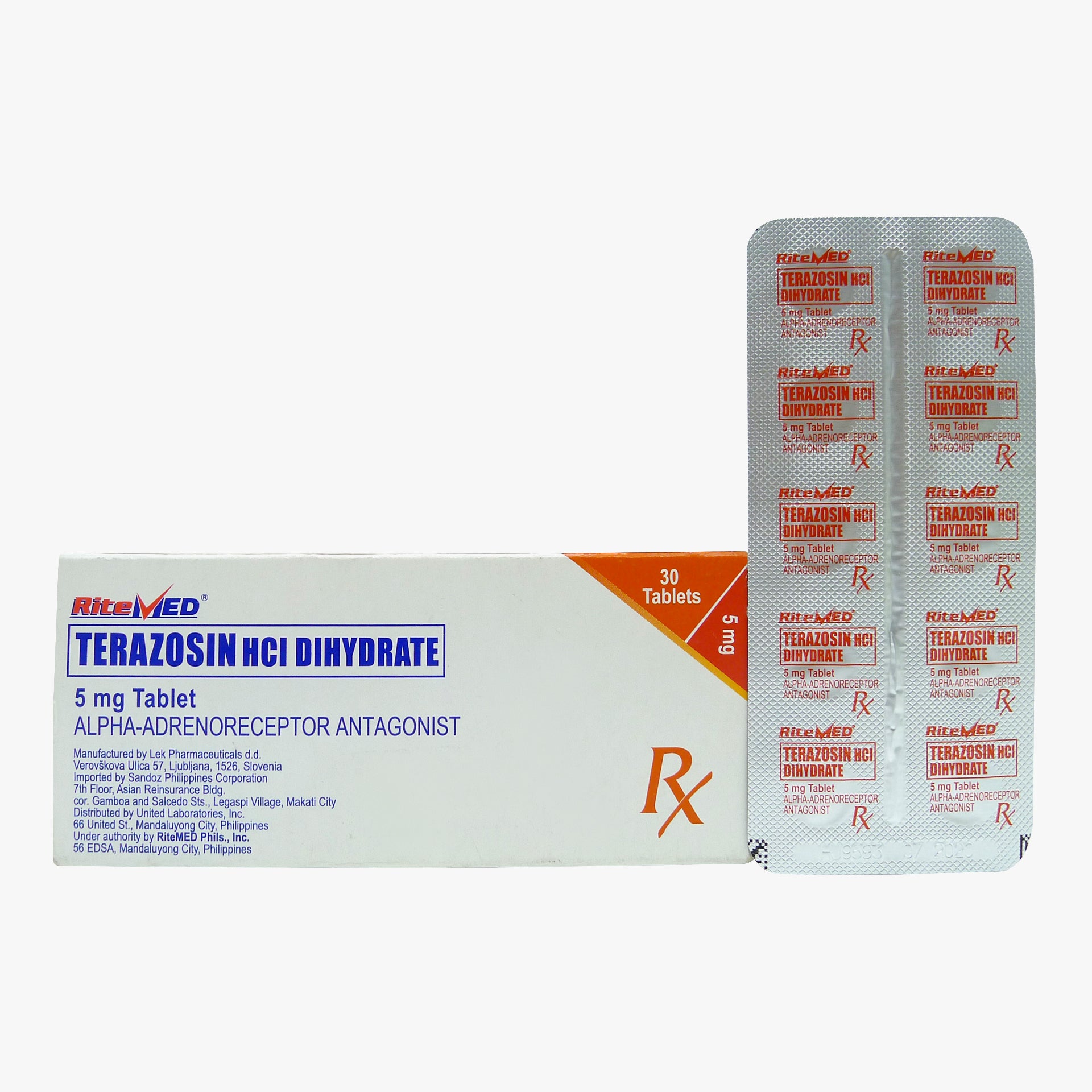 RITEMED Terazosin Hydrochloride Dihydrate 5mg Tablet 30's price in the ...
