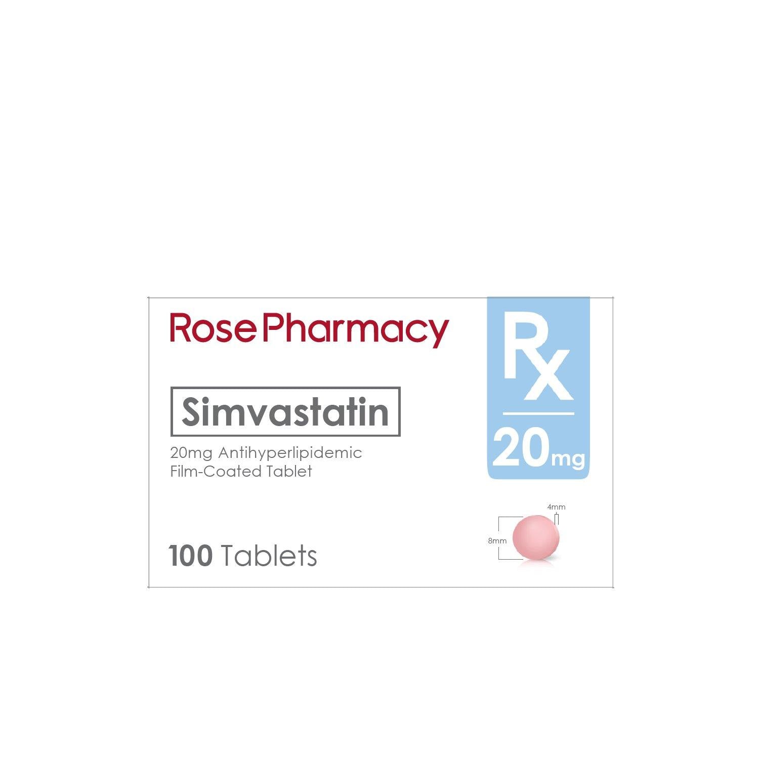 ROSE PHARMACY Simvastatin 20mg Film-Coated Tablet 100's price in the ...