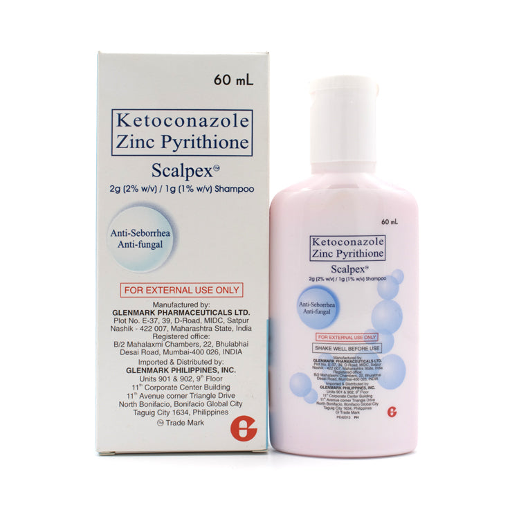 Buy Scalpex ketoconazole / zinc pyrithione 2% / 1% shampoo 60ml online ...