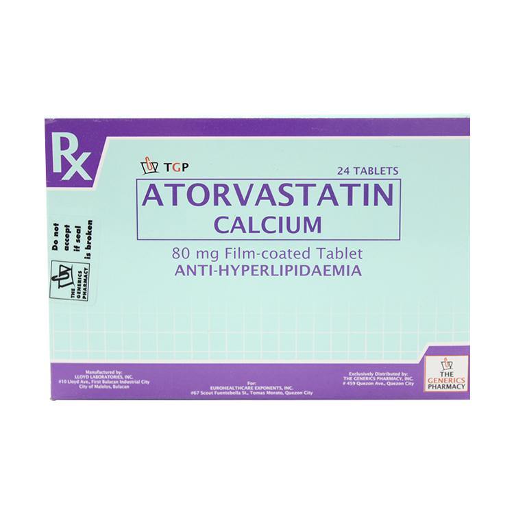 TGP Atorvastatin 80mg Film-Coated Tablet 24's price in the Philippines ...