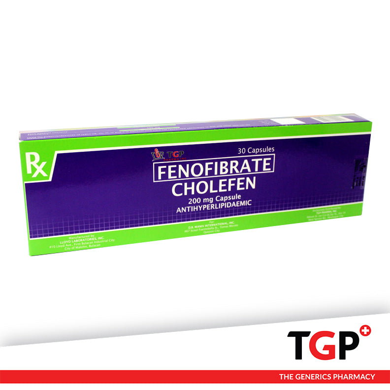 CHOLEFEN Fenofibrate 200mg Capsule 30's price in the Philippines ...
